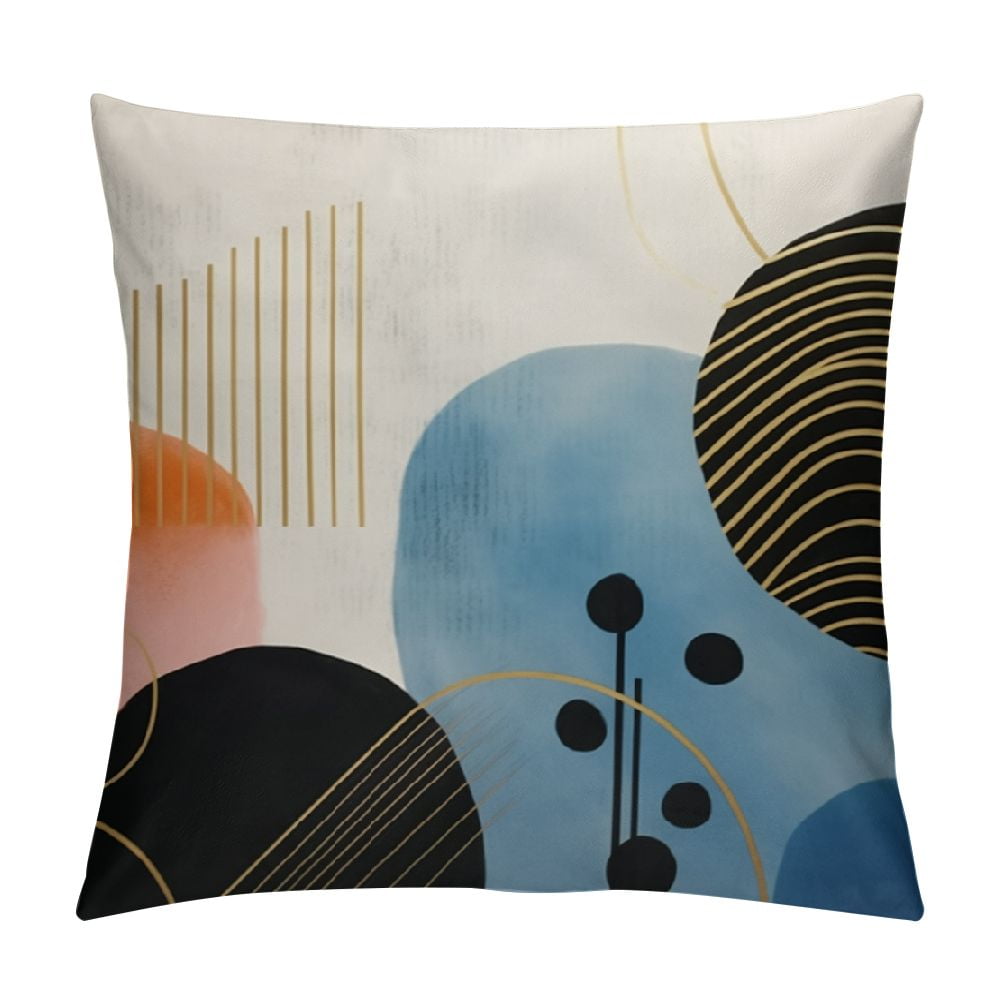 COMIO Blue and Grey Throw Pillows Boho Pillow Covers Abstract Geometric ...