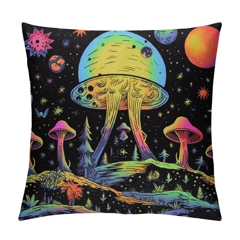 COMIO Bobo Moon Pillow Cases Mushroom Stars Galaxy Throw Pillow Cover ...