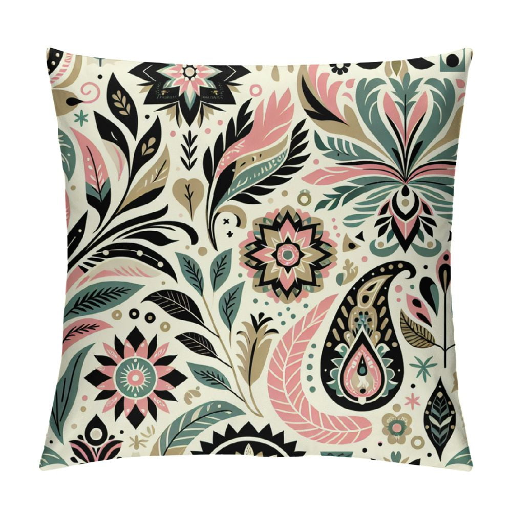 COMIO Boho Floral Pillow Covers, Flower Spring Throw Pillows Rustic ...