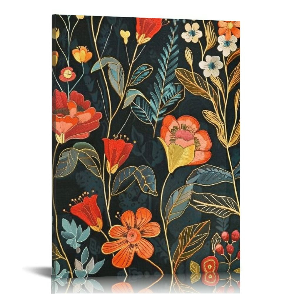 COMIO Boho Floral Wall Art - Abstract Flower Poster for Room Aesthetic ...