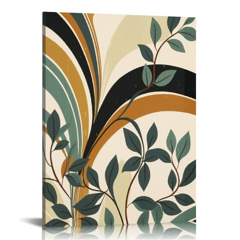 COMIO Boho Framed Wall Art Modern Painting Black Sage Plants Boho ...