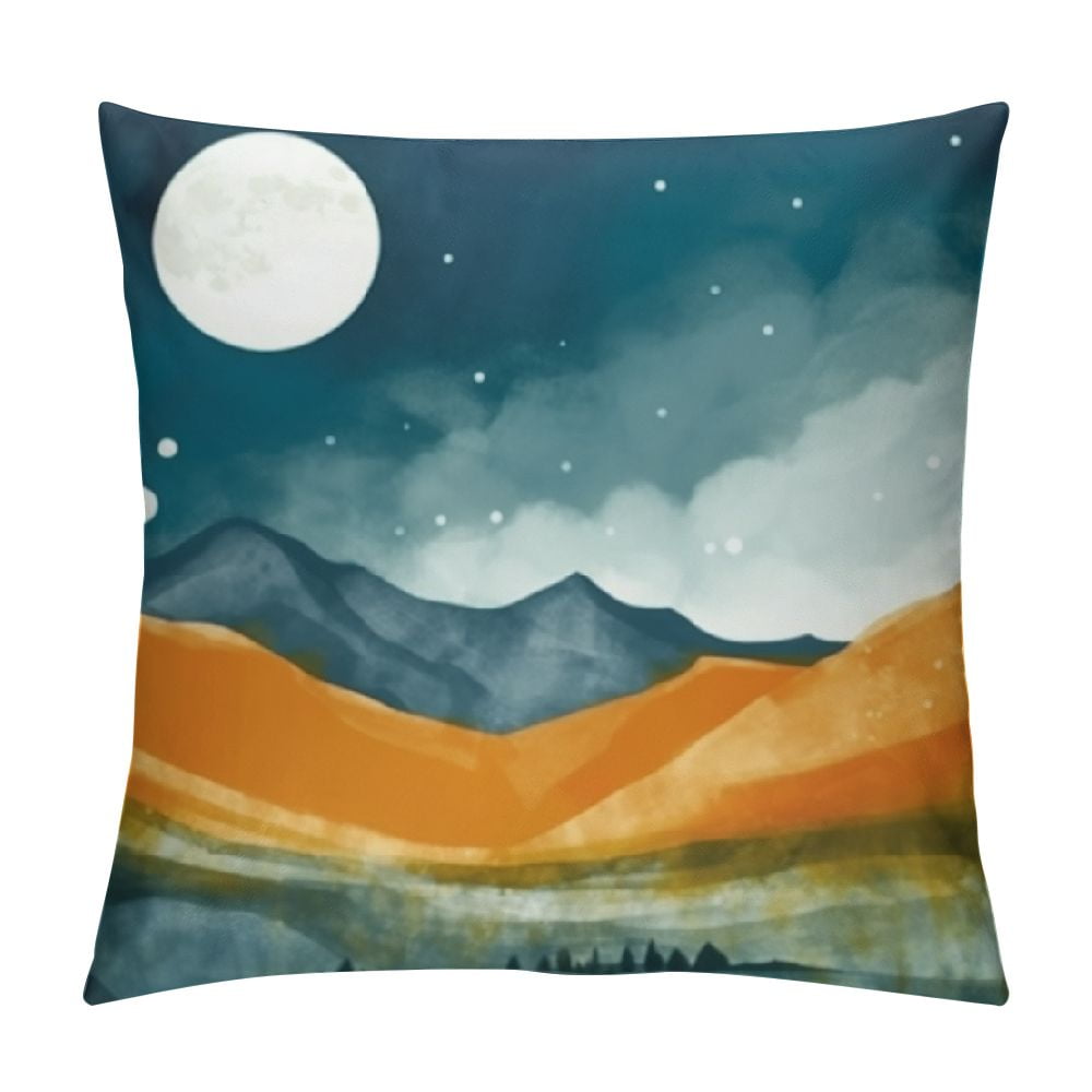 MLJA Boho Mountain Watercolor Abstract Landscape Painting Decorative ...