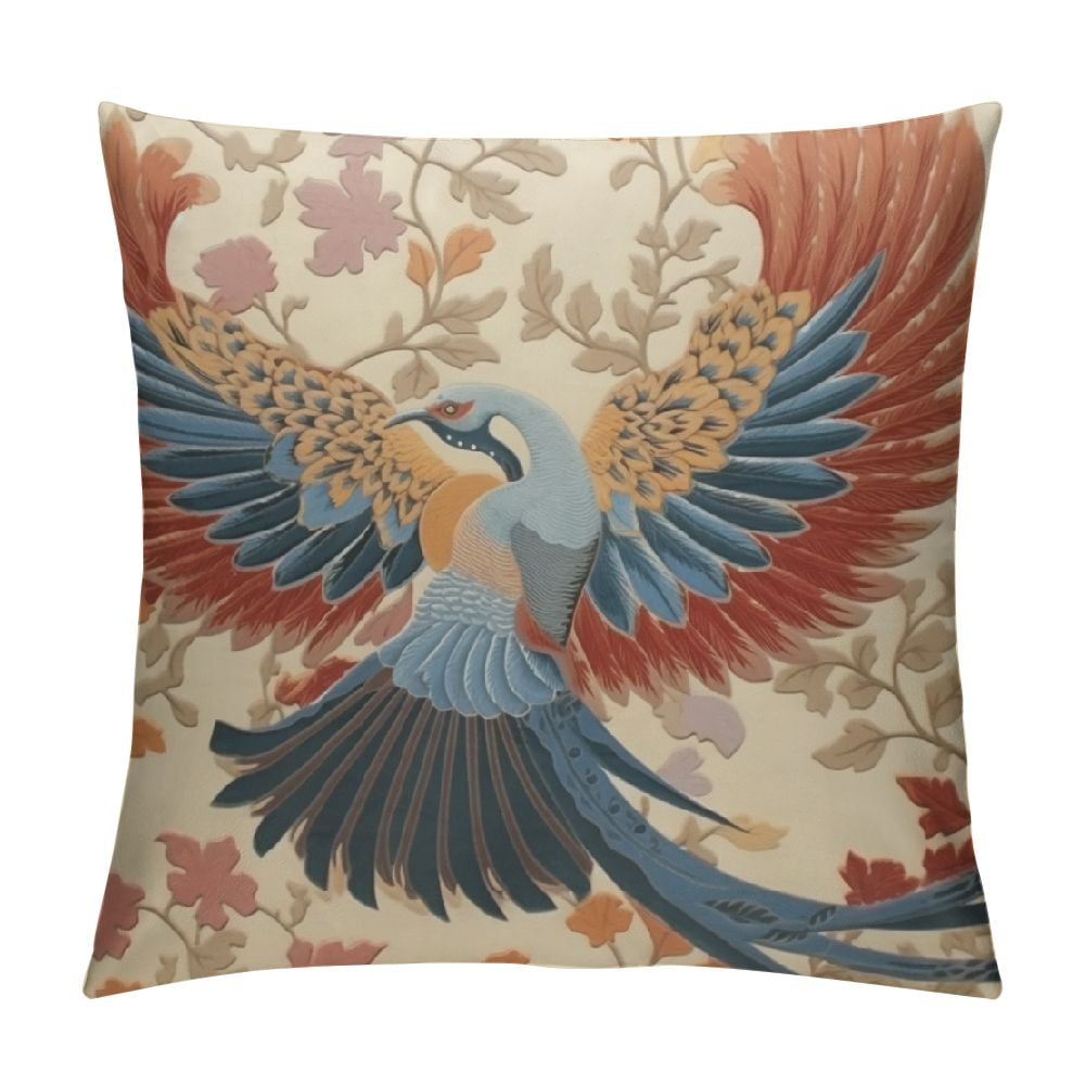 COMIO Boho Peacock Throw Pillow Cover Sided with Zipper Decorative ...