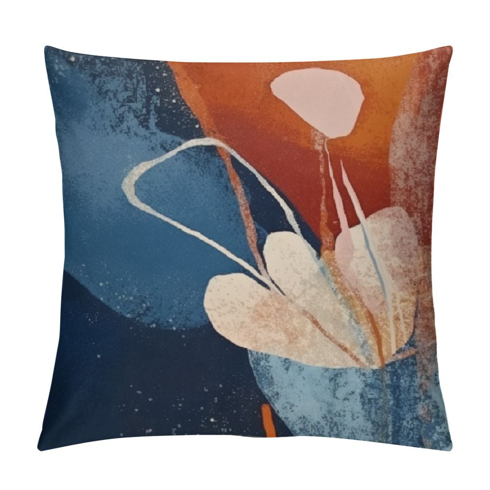 COMIO Boho Pillow Covers Navy Blue Burnt Orange Throw Pillows Outdoor ...