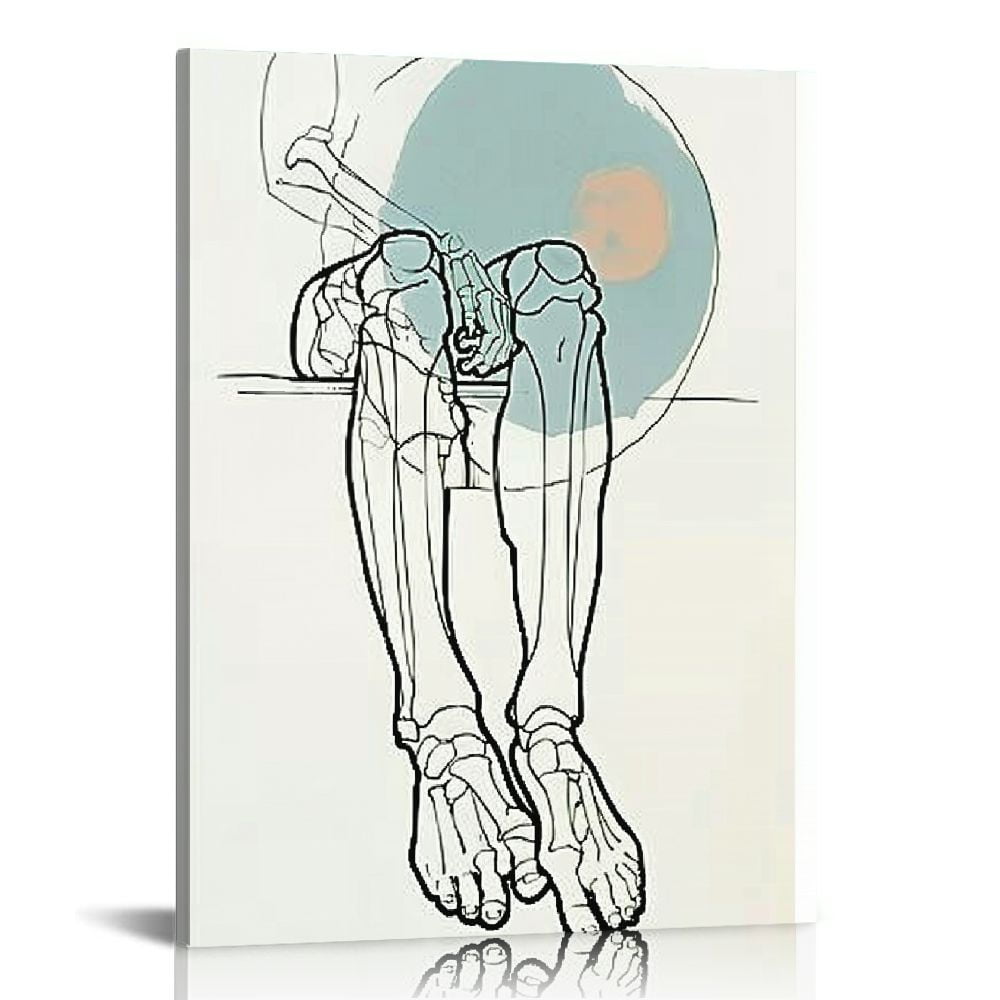 COMIO Boho Skeletal Wall Art Anatomy Wall Art, Feet, Human Organs Art ...