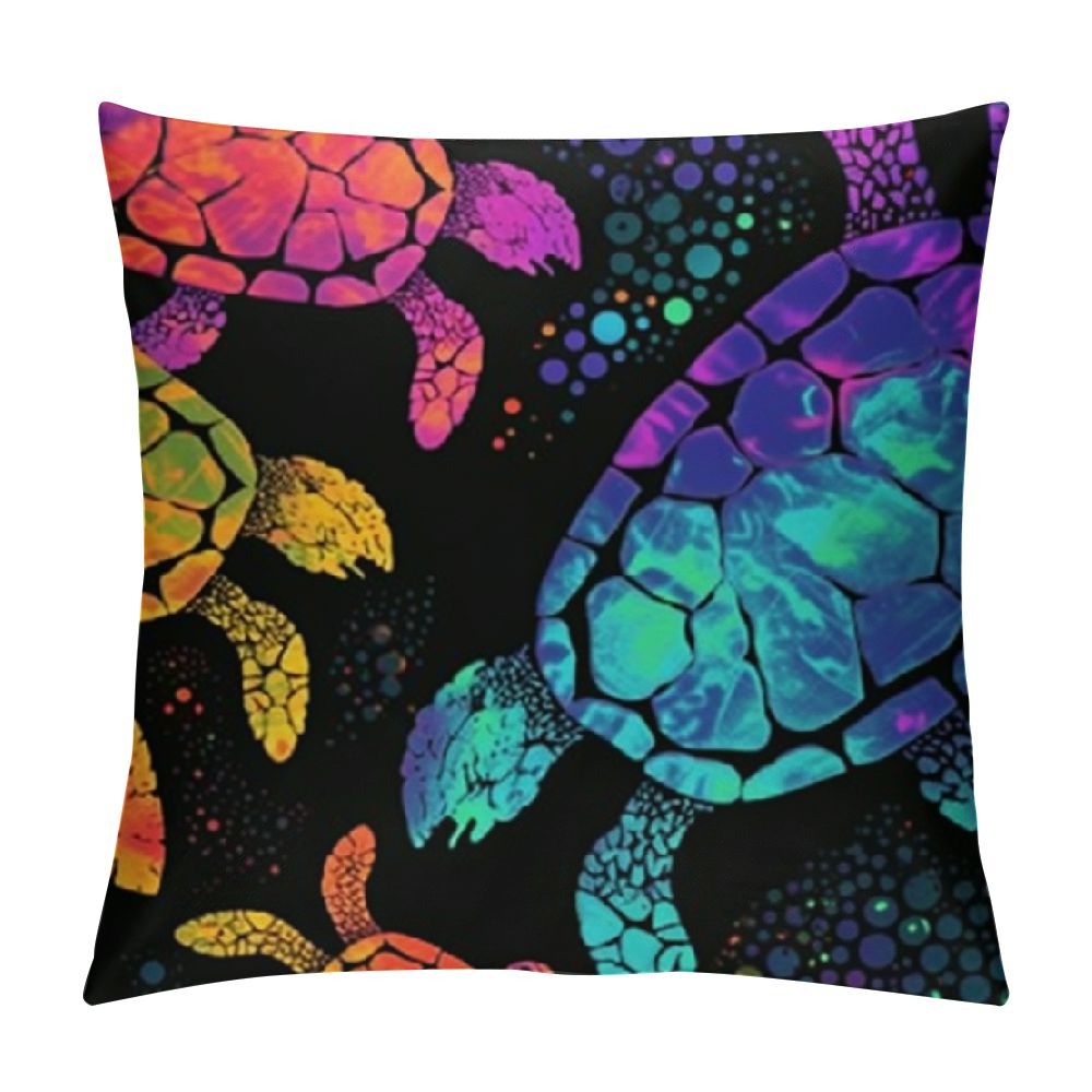 COMIO Boho Style Sea Turtle Pillow Covers , Fall Pillow Cover Cushion ...