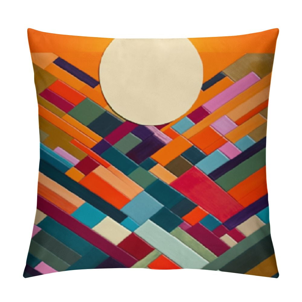 COMIO Boho Sun Abstract Pillow Cover Decorative Bohemian Sunset Pillows ...