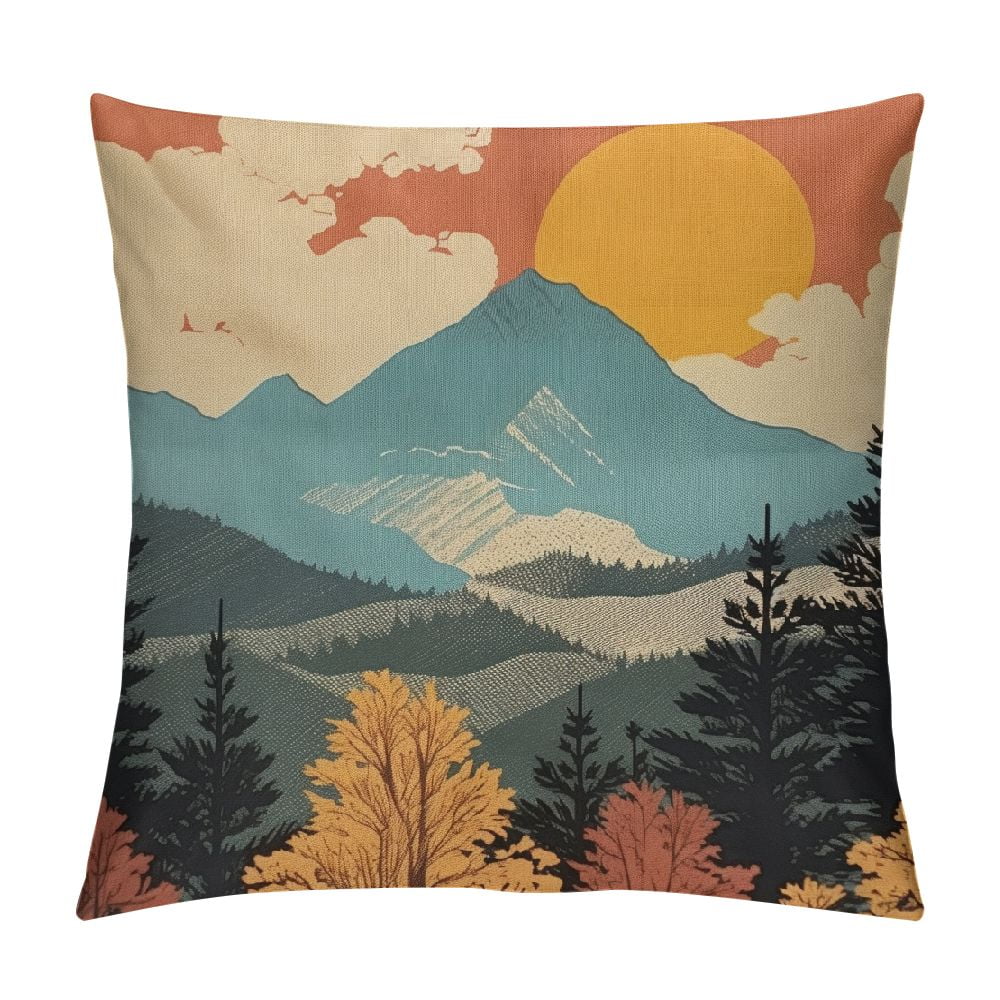 COMIO Boho Throw Pillow Covers,Boho Pillow Cover,Boho Mountain Nature ...