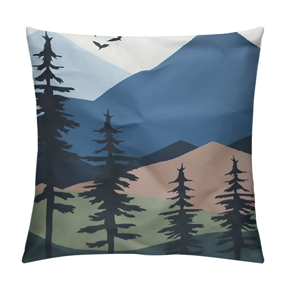 MLJA Boho Throw Pillow Covers Mid Century Bohemian Nature Landscape ...