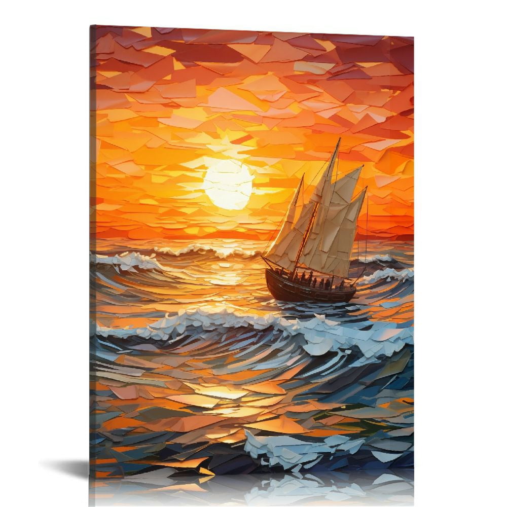 COMIO Boho Wall Decor Magnetic Poster Frame Wooden Hanging Boho Canvas Wall Art for bedroom ...