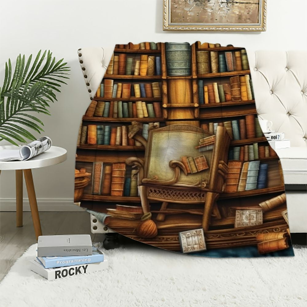 COMIO Book Blanket Reading Librarian Throw Blankets Plush Cozy Flannel ...