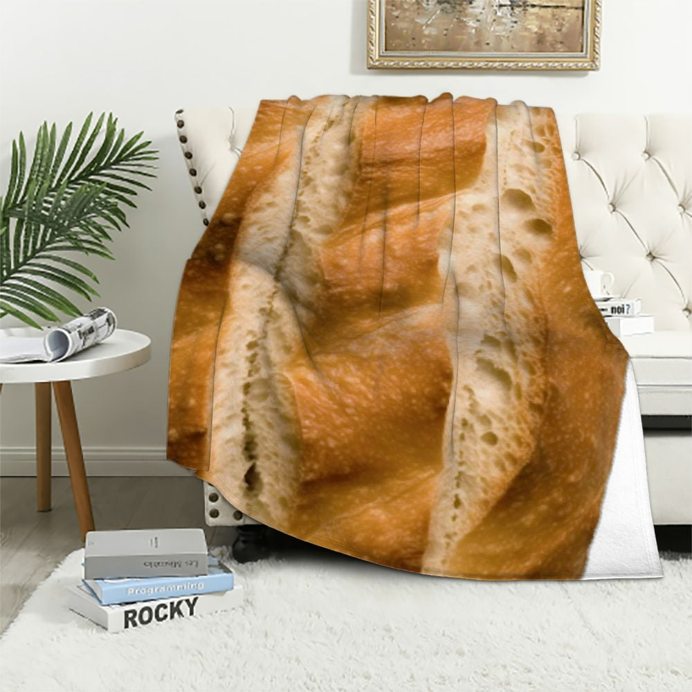 COMIO Bread Flannel Gift Blanket Realistic Interesting Food Blanket ...