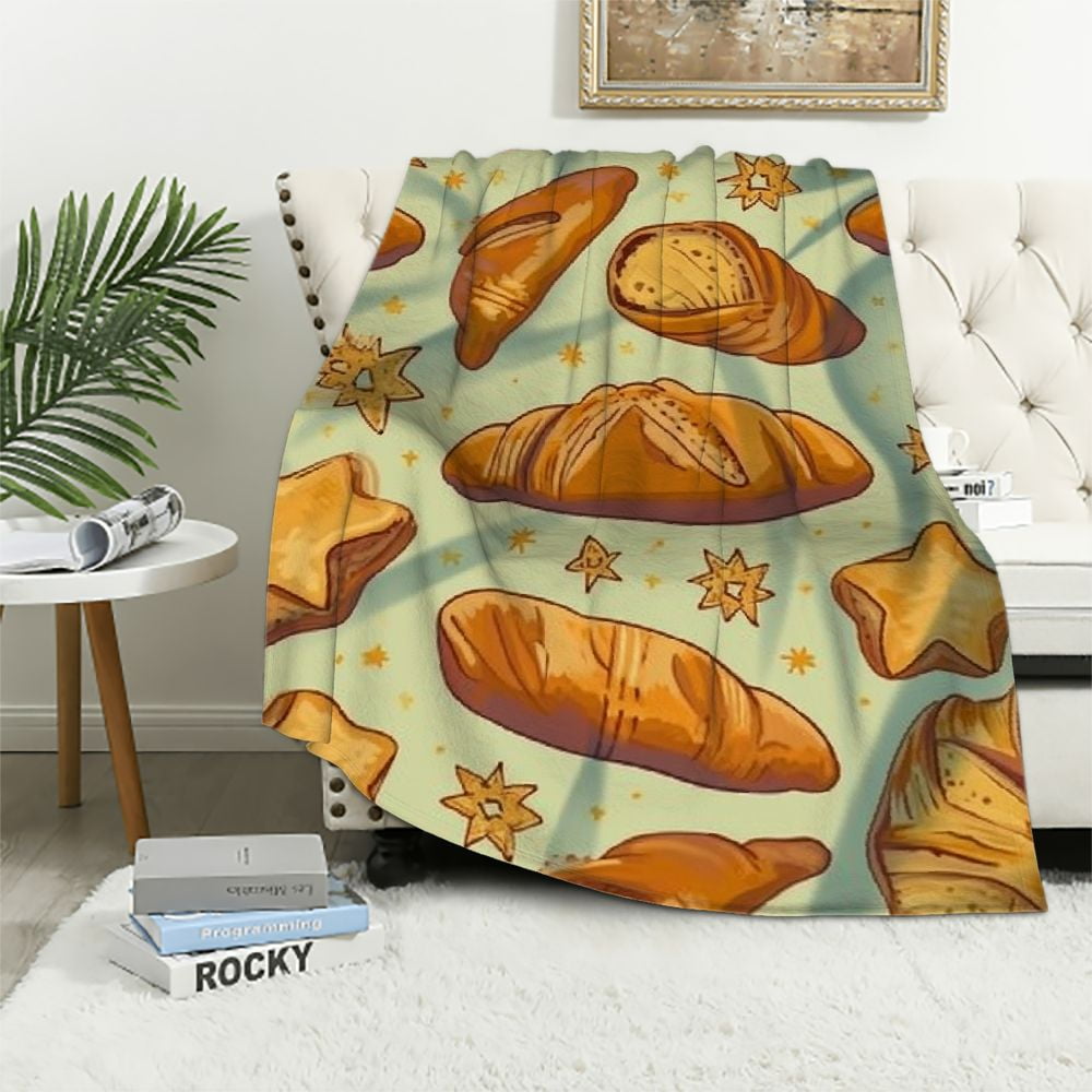 COMIO Bread Throw Blanket for Girls - Soft Fuzzy Plush Throws Gift ...