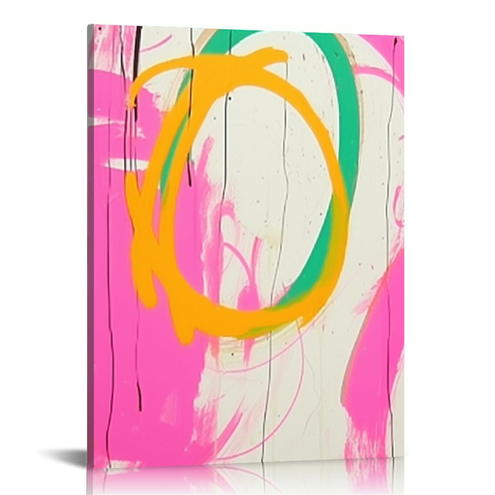 COMIO Bright Pink Pictures Wall Art Abstract Colorful Canvas Wall Decor ...