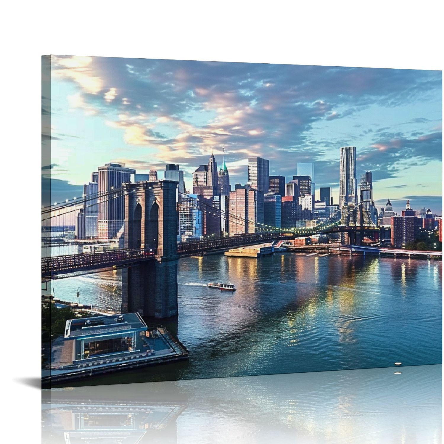 COMIO Brooklyn Bridge Wall Art Modern New York City Abstract Canvas ...