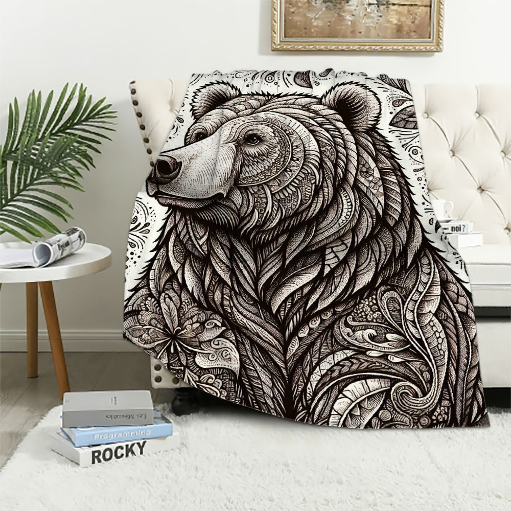 YANMS Brown Bear Blanket Bear Throw Blanket Bear Stuff Animal Gifts for ...