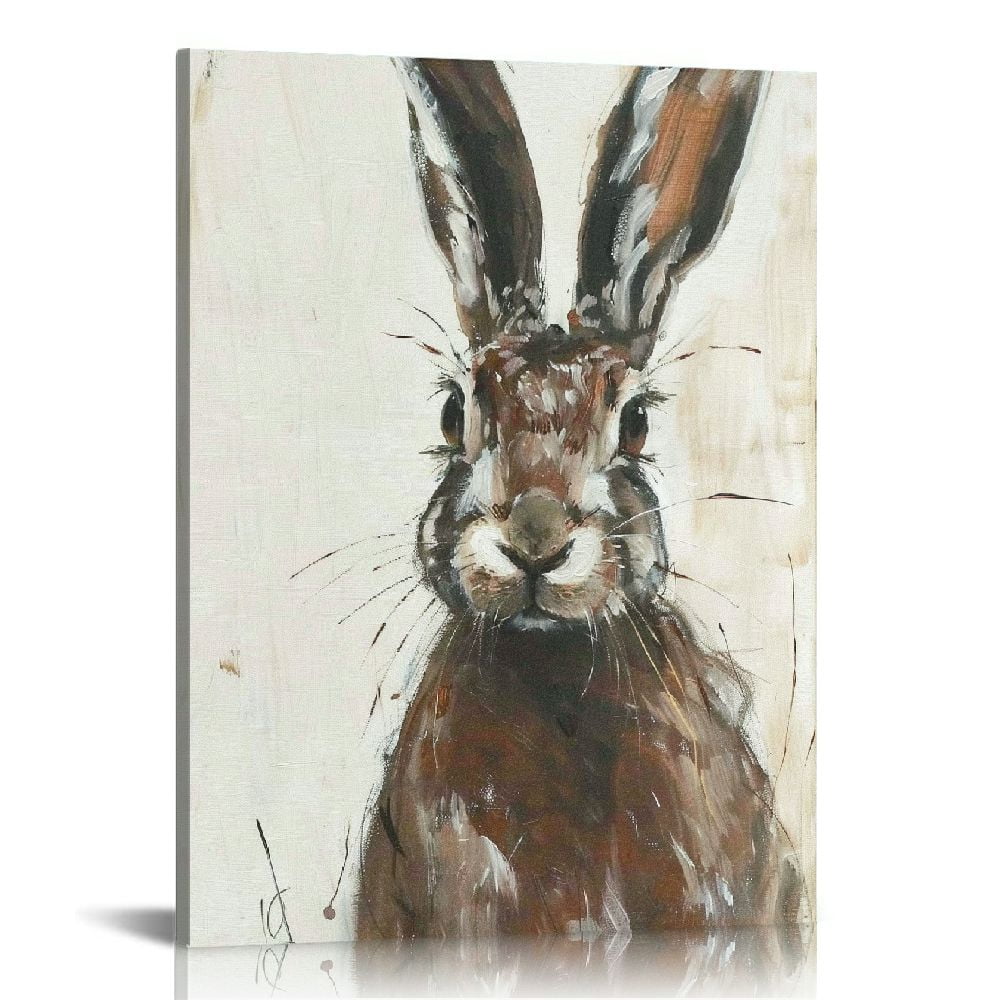 COMIO Brown European Rabbit Hare Portrait Painting - Walmart.com