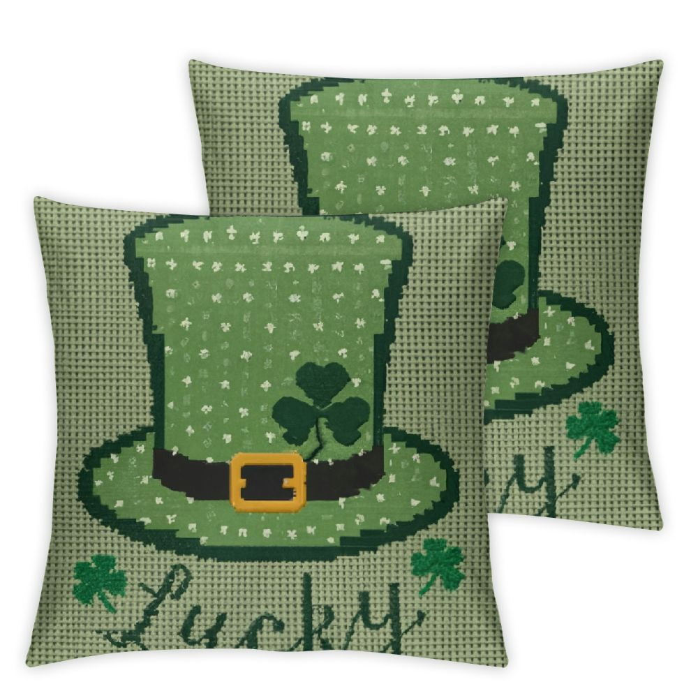 COMIO Buffalo Plaid St Patricks Day Pillow Covers Shamrock Lucky Irish ...