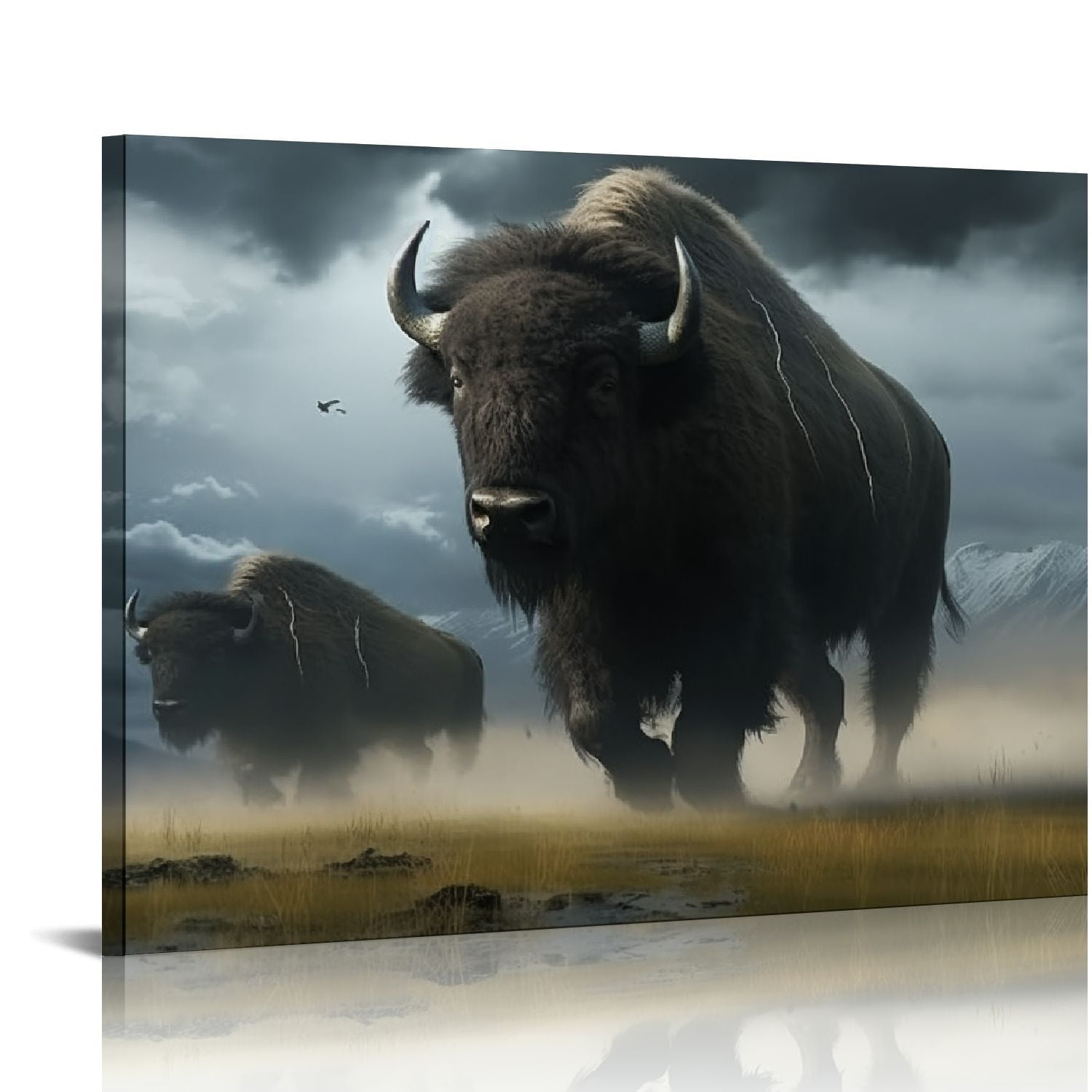 COMIO Buffalo Storm Poster Print Modern Canvas Painting Wall Art ...