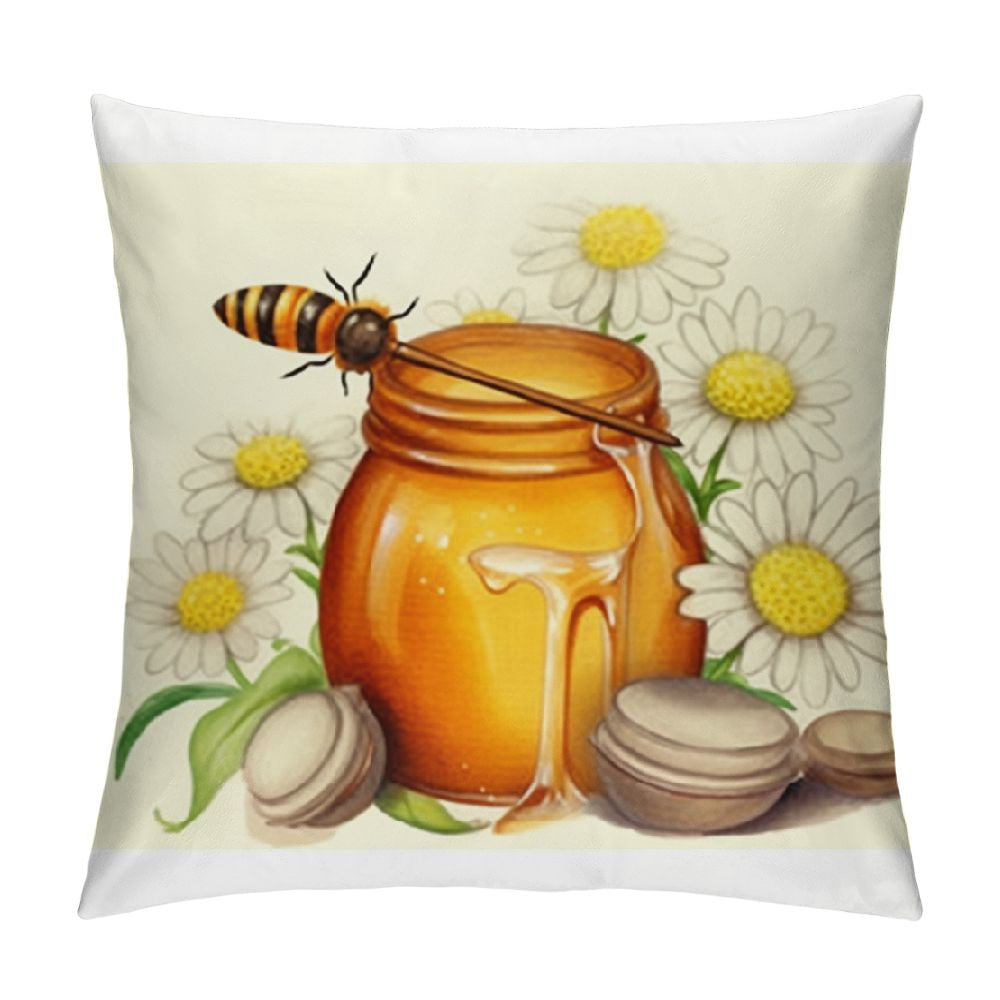 QZHH Bumble Bee Decor, Bee Pillow Covers , Decorative Spring Summer ...