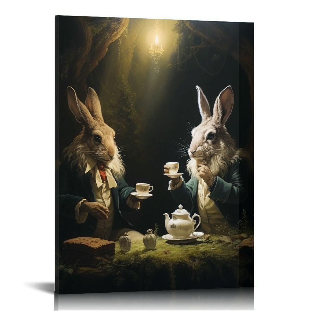 COMIO Bunny Rabbit Poster Decorations For Wall Art Framed Canvas Animal ...