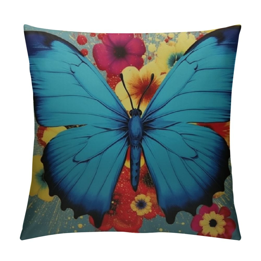 Comio Butterfly Decorative Throw Pillow Cover Case Watercolor