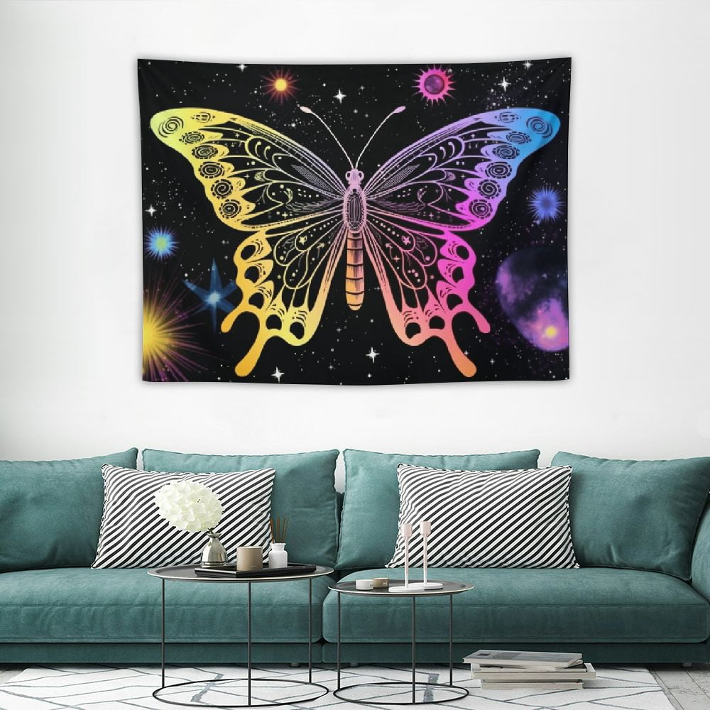 COMIO Butterfly Mandala Tapestry Wall Hanging Purple Butterfly with ...