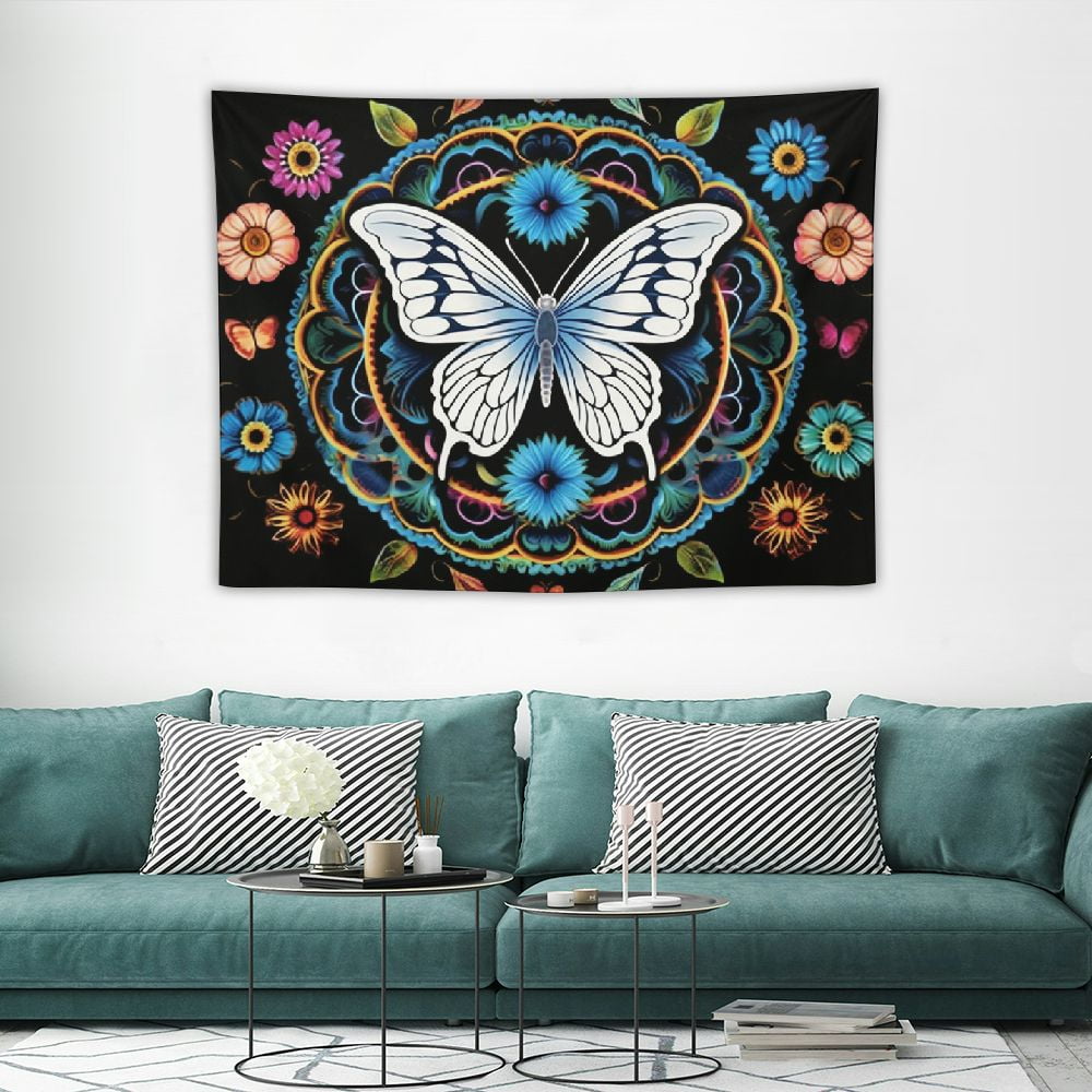 COMIO Butterfly Tapestry Boho Mandala Tapestry Wall Hanging Moon Phase ...