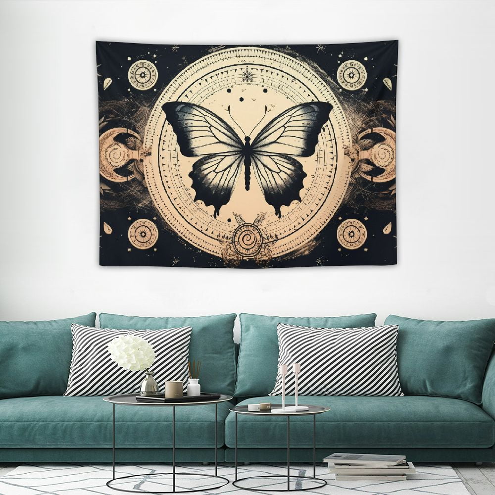 COMIO Butterfly Tapestry Moon Flower Botanical Plant Floral Tapestry ...