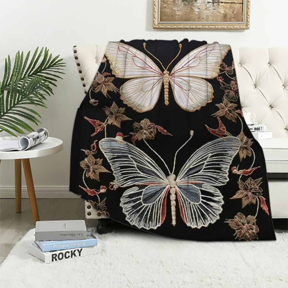 COMIO Butterfly Throw Blanket Big Woven Butterfly Blankets Cover for ...