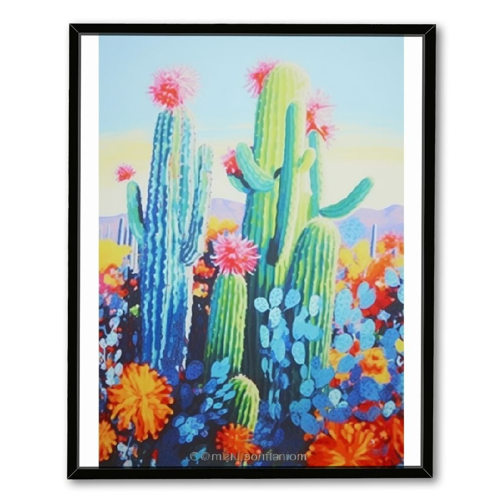 COMIO Cacti Botanical Wall Art - Framed Canvas Prints Watercolor Wall ...