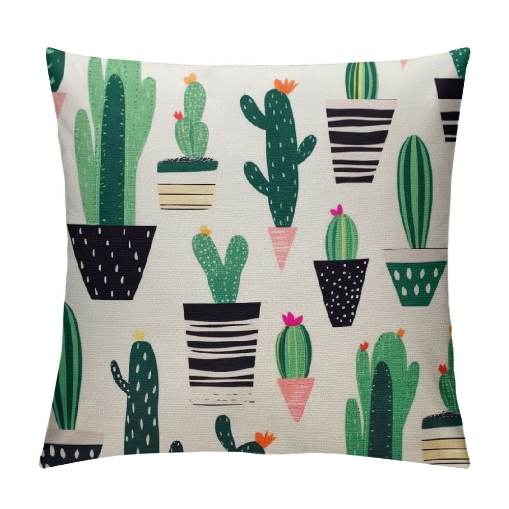 COMIO Cacti and Succulents Square Throw Waist Pillow Case Decorative ...