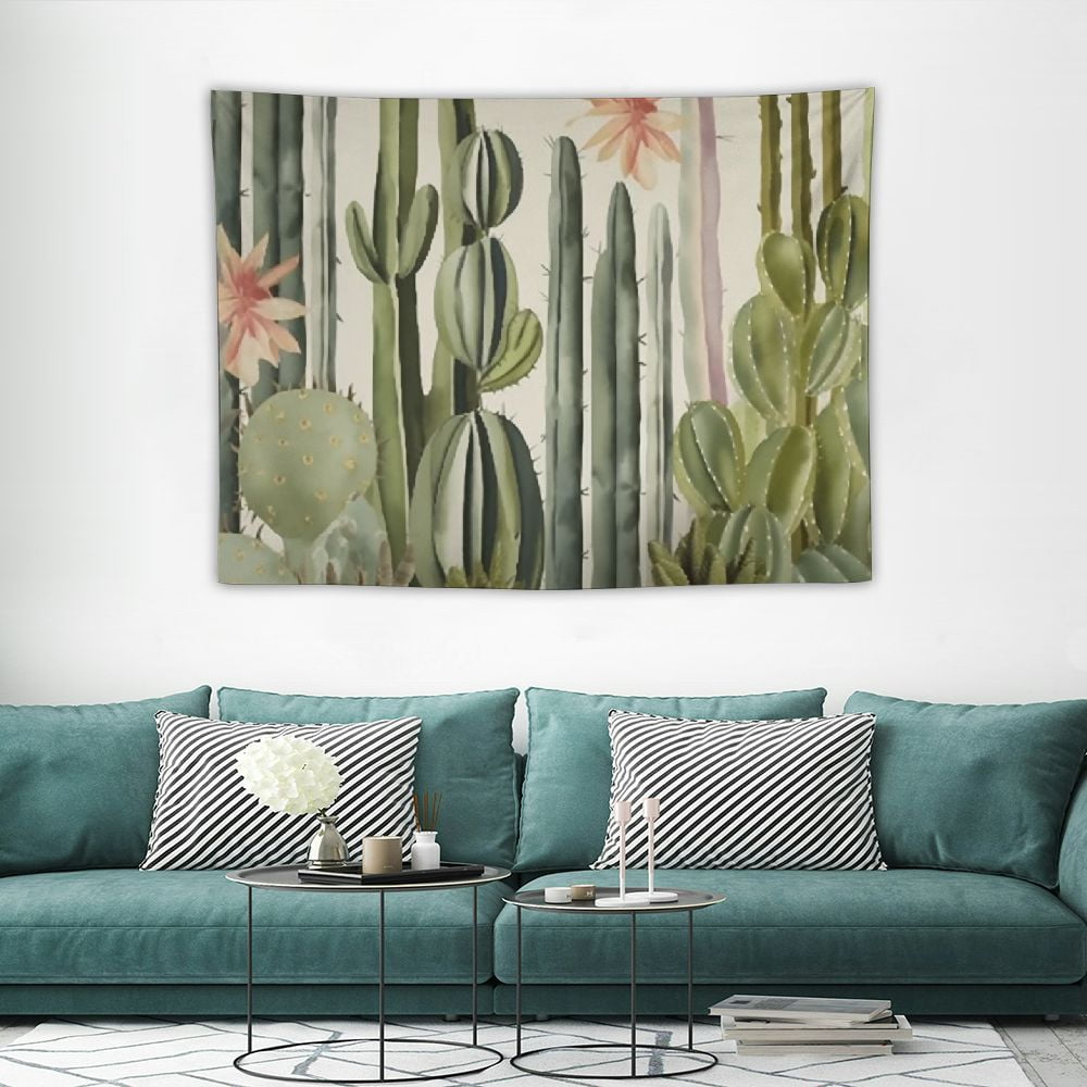 COMIO Cactus Tapestry Wall Hanging Green Wild Plants Anime Desert ...