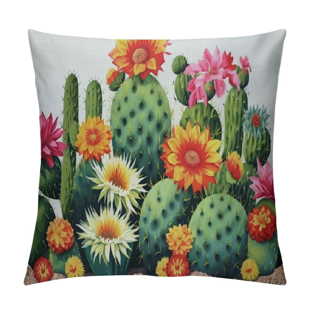 COMIO Cactus Throw Pillow Cushion Cover, Saguaro Cask Hedge Hog Prickly ...