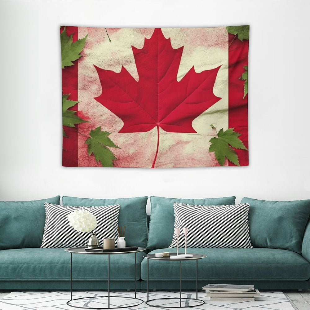 COMIO Canadian Flag Tapestries Large Size 40x30 Inch Grunge Canadian ...