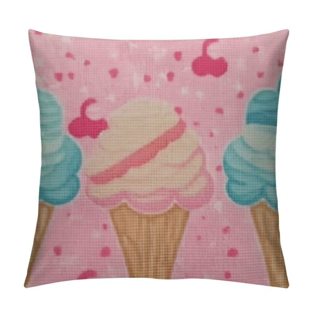 COMIO Candy Throw Pillow Cover Sweet Ice Cream Funny Best in Town Any ...