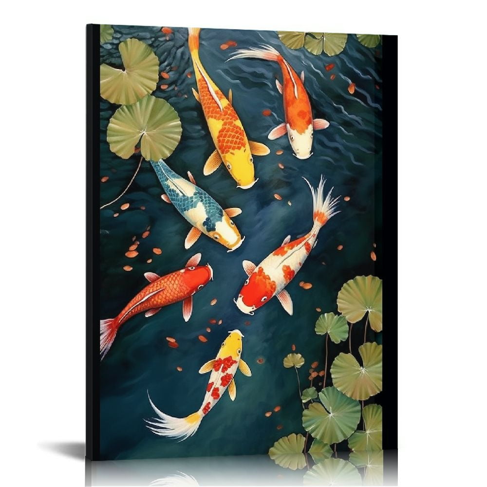COMIO Canvas Art 9 Koi Fish Wall Art Lucky Koi Wall Poster Aesthetic ...