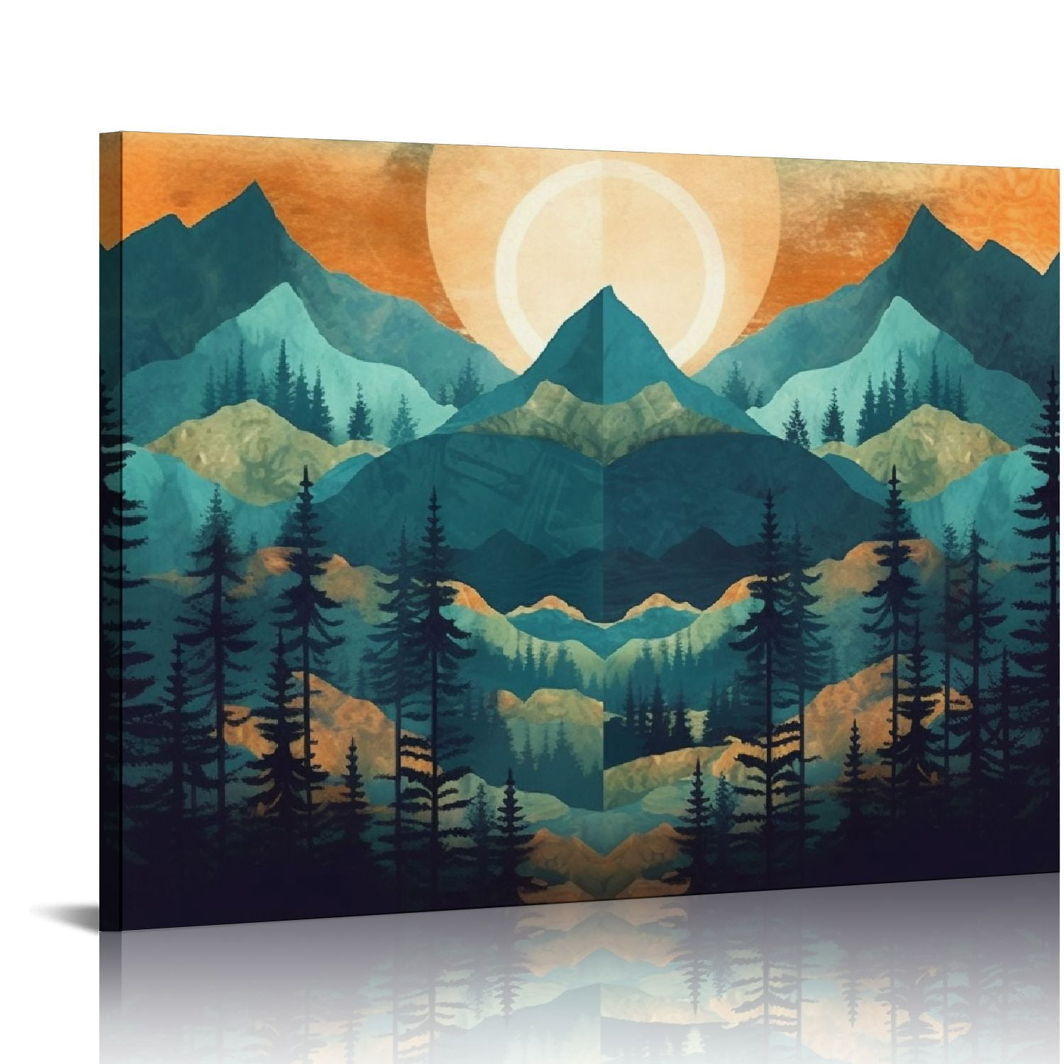 COMIO Canvas Home Artwork Decoration Abstract Mountain Nature Scenery ...