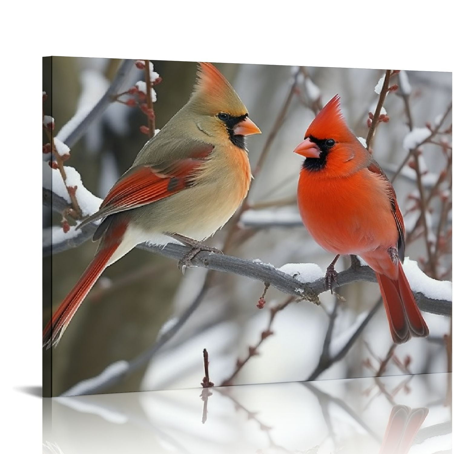 COMIO Canvas Print Wall Art Cardinals On The Branch Art Paintings for ...