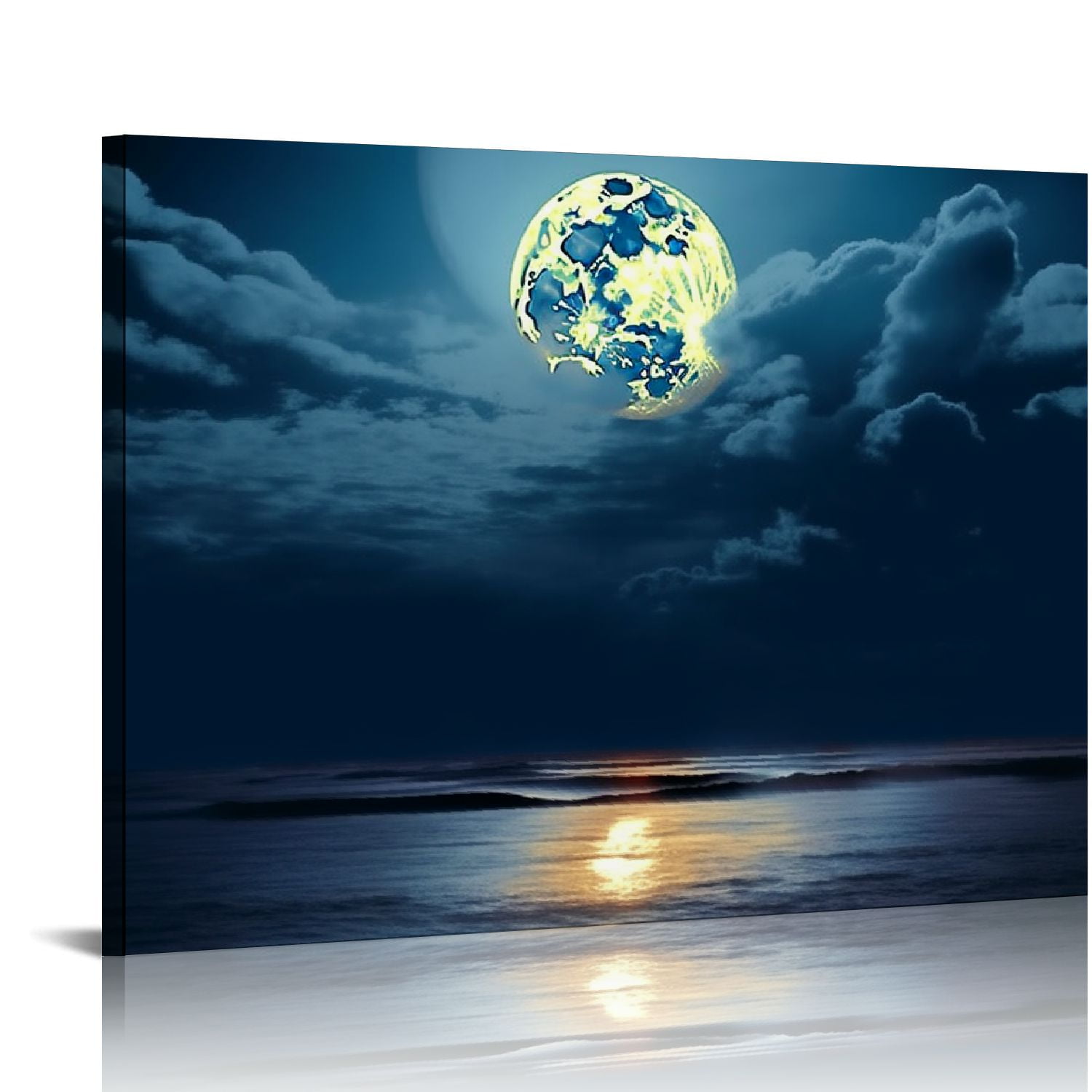 COMIO Canvas Print Wall Art Harvest Moon on Tropical Ocean Sea Horizon ...