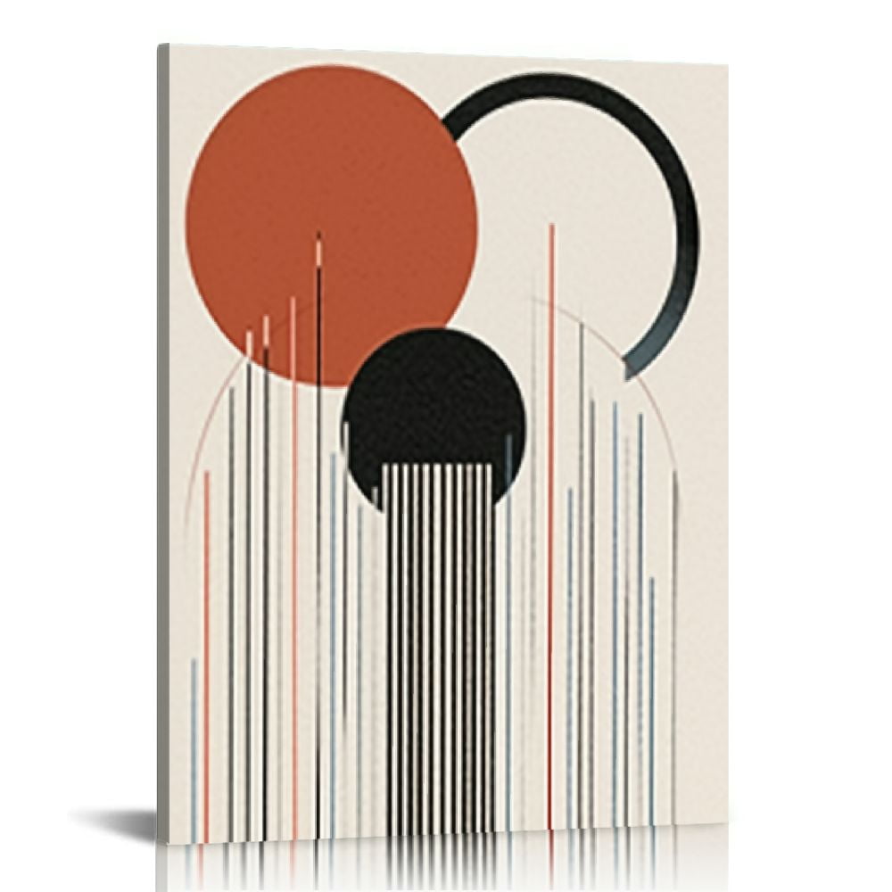 COMIO Canvas Print Wall Art Set Mid-Century Modern Sun with Rays ...