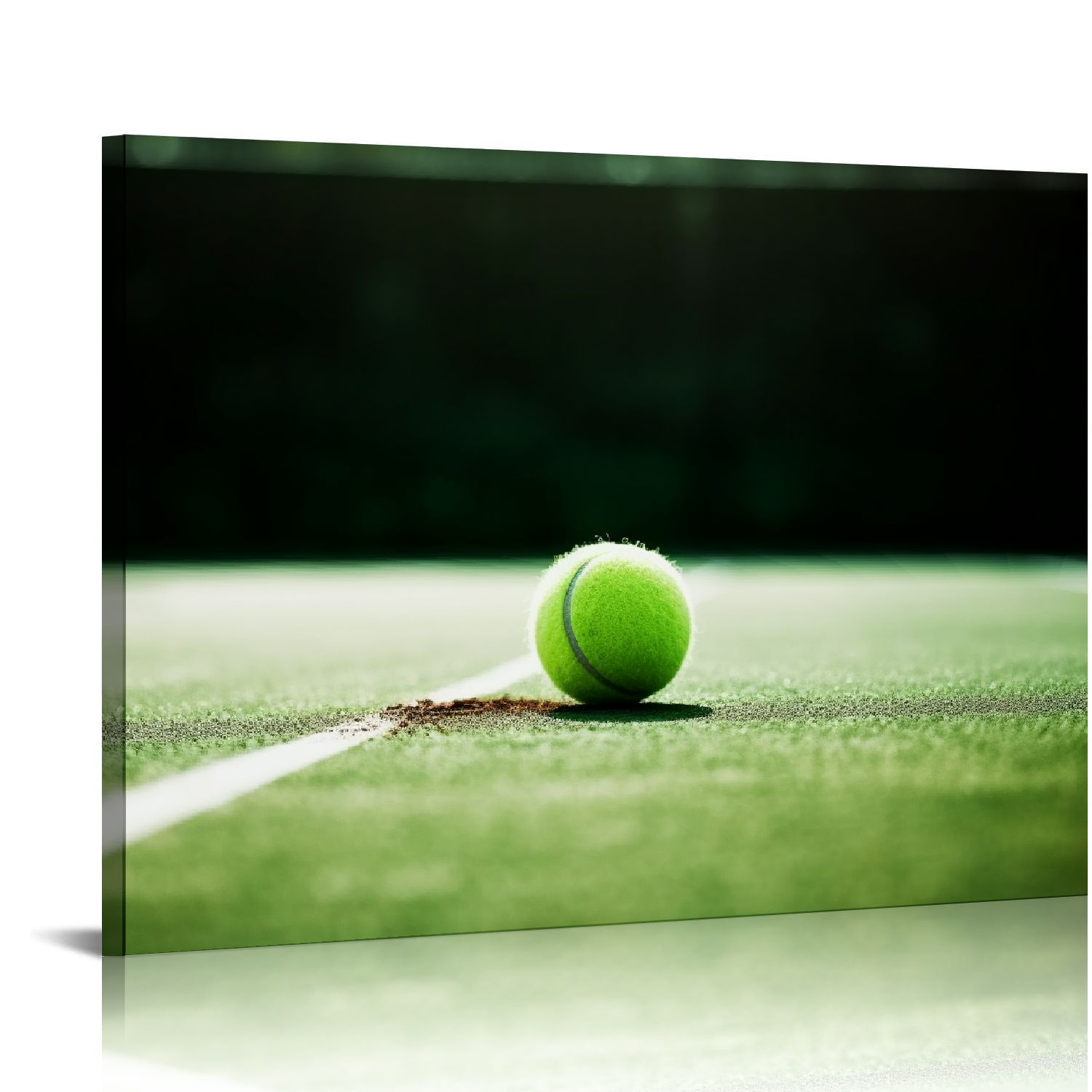 COMIO Canvas Print Wall Art Tennis Ball on Grass Court Sports Athletes ...