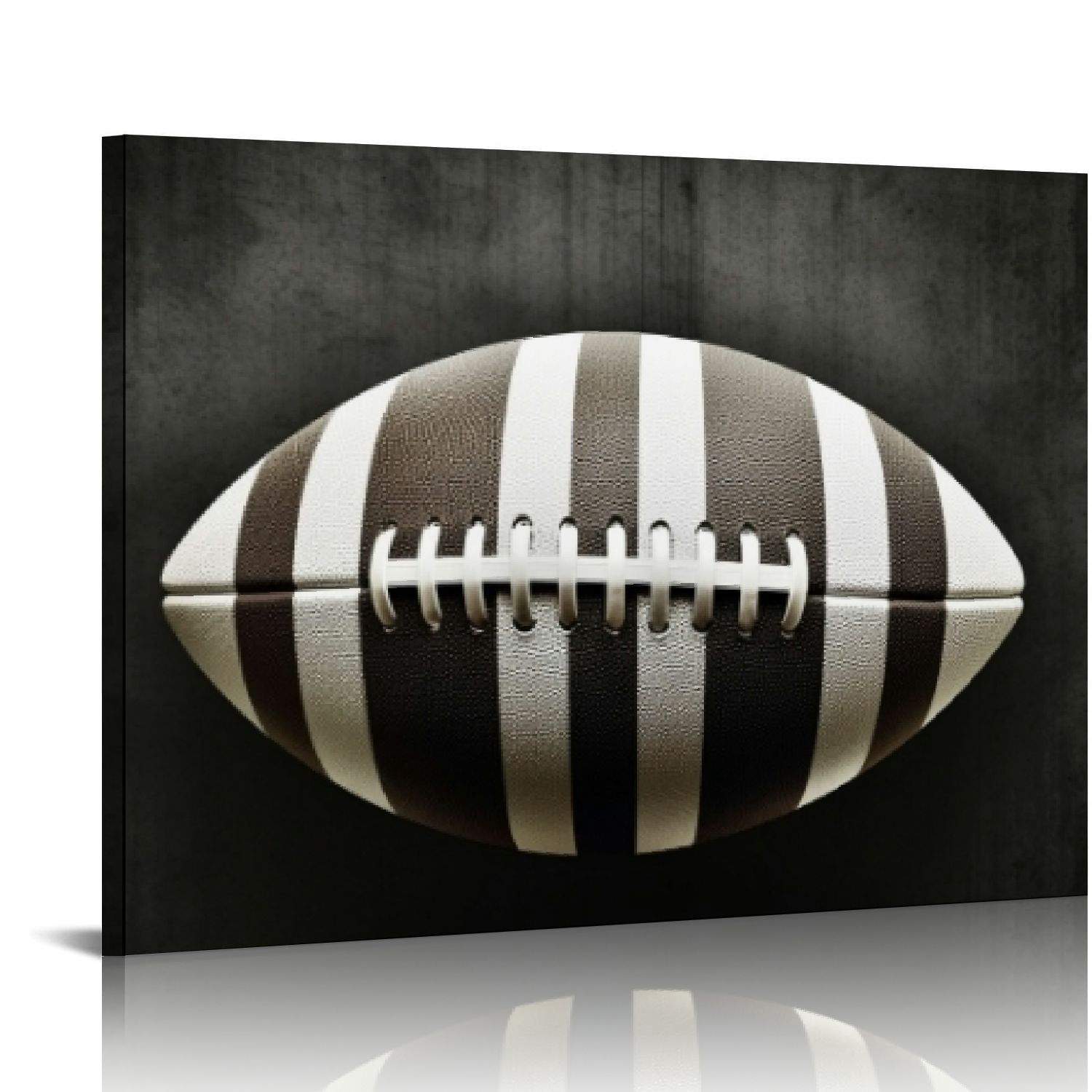 COMIO Canvas Print Wall Art Vintage Retro Duotone Wood Panel Football ...