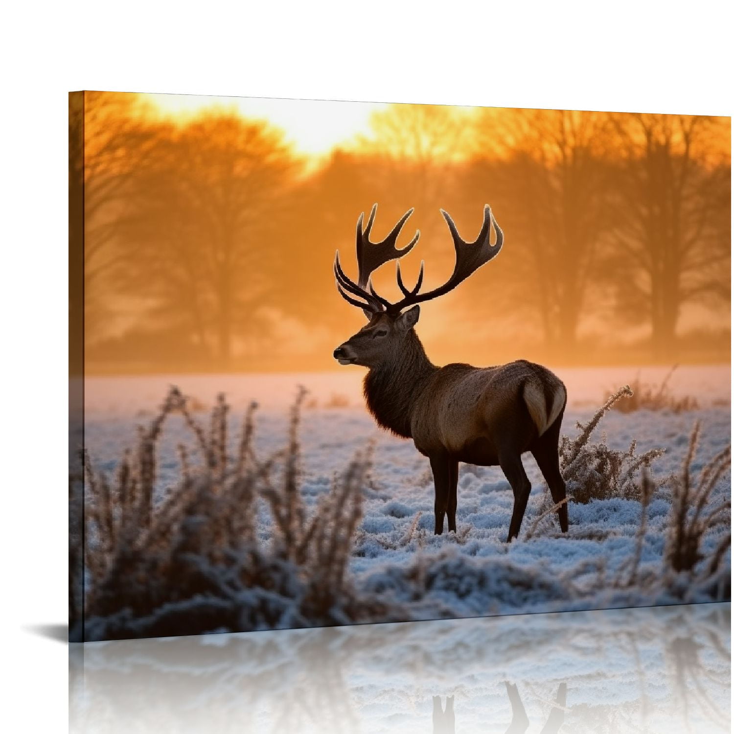 COMIO Canvas Prints Big Deer Watching The Sunset Canvas Wall Art Nature ...