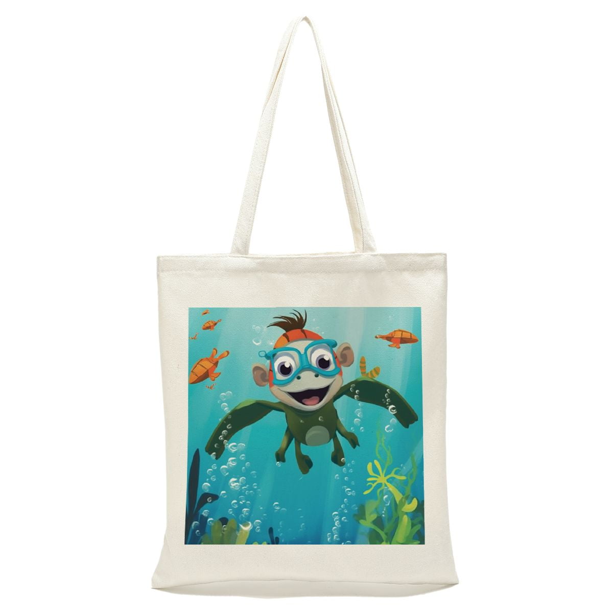 COMIO Canvas Tote Bag，Cartoon Beaver Characters Cute Animal Icons White ...