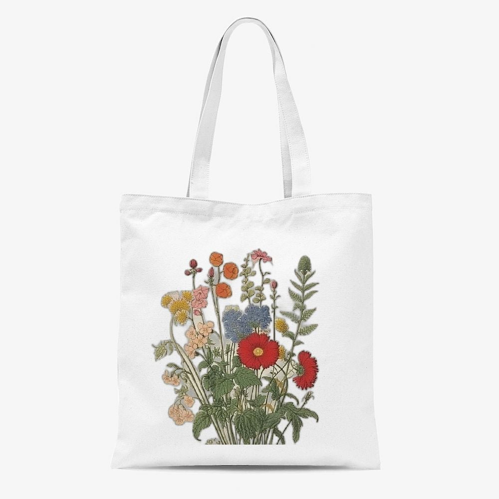 COMIO Canvas Tote Bag Flowers Bible Shopping Bag Christian Gift Floral ...