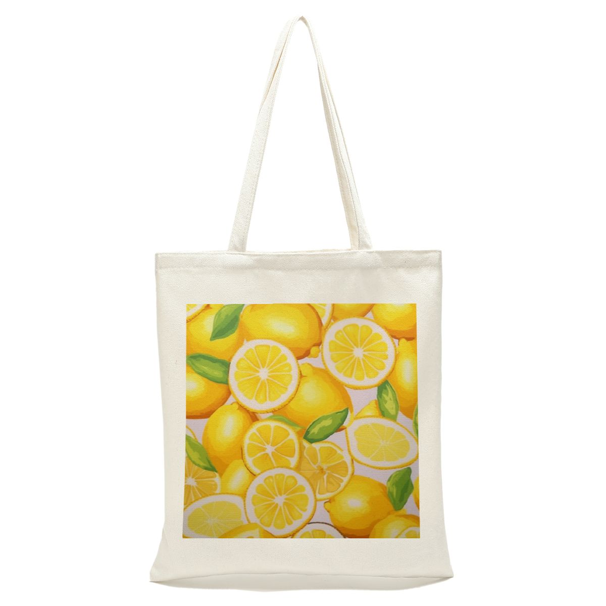 COMIO Canvas Tote Bag Graphic (Yellow Lemon Pieces), Casual Tote Bag ...
