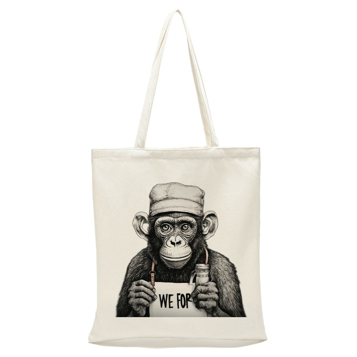 COMIO Canvas Tote Bag，Monkeys Reusable Large Shopping Shoulder Tote Bag ...