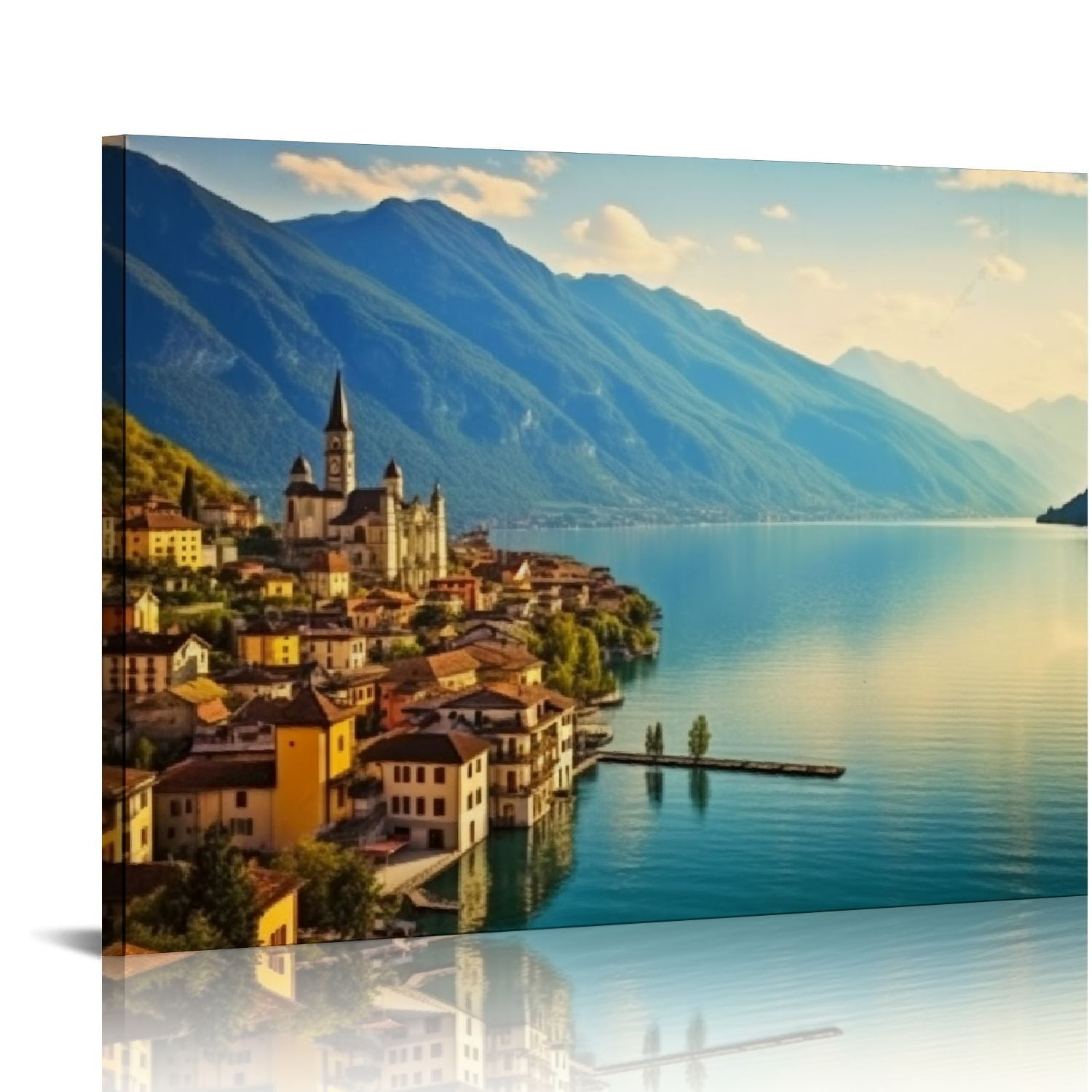 COMIO Canvas Wall Art Beautiful Italian Village of Limone on the Garda ...