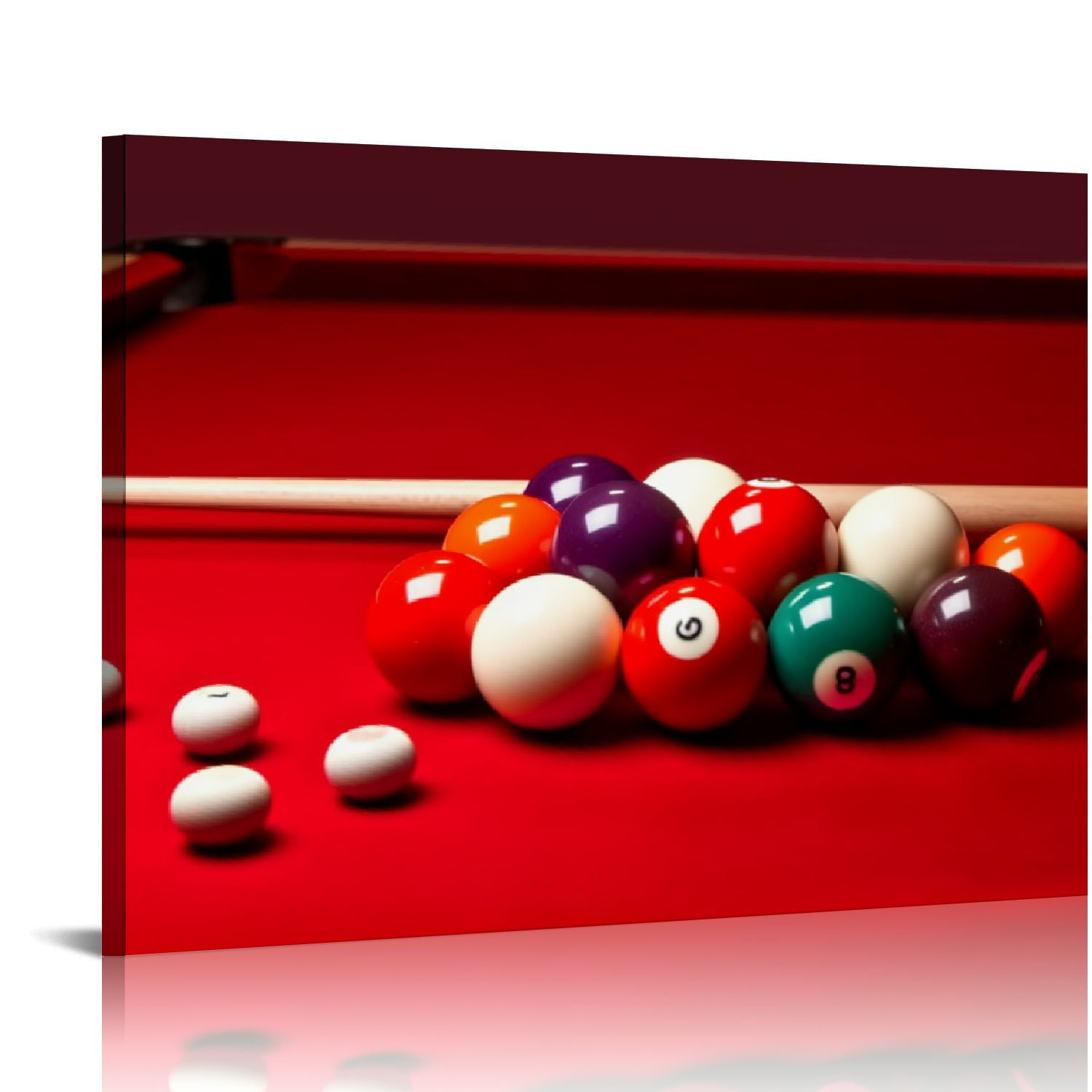 COMIO Canvas Wall Art Billiard Balls in Red Table Paintings Billiards ...